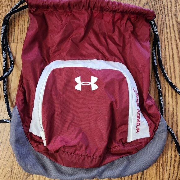 Under Armour | Bags | Burgundy Under Armour Backpack With Drawstring ...